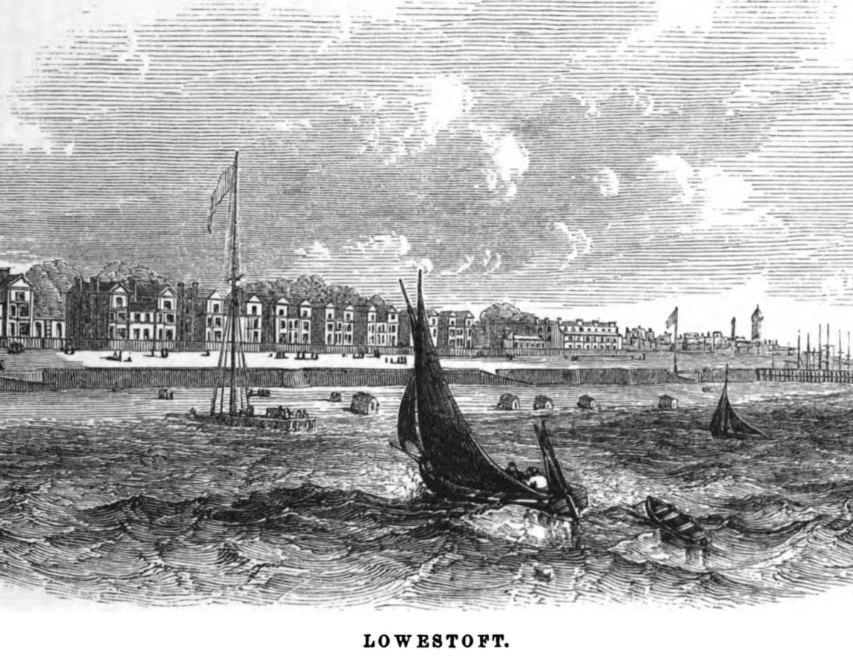 1850 book - Lowestoft with details of the new route to Denmark ...
